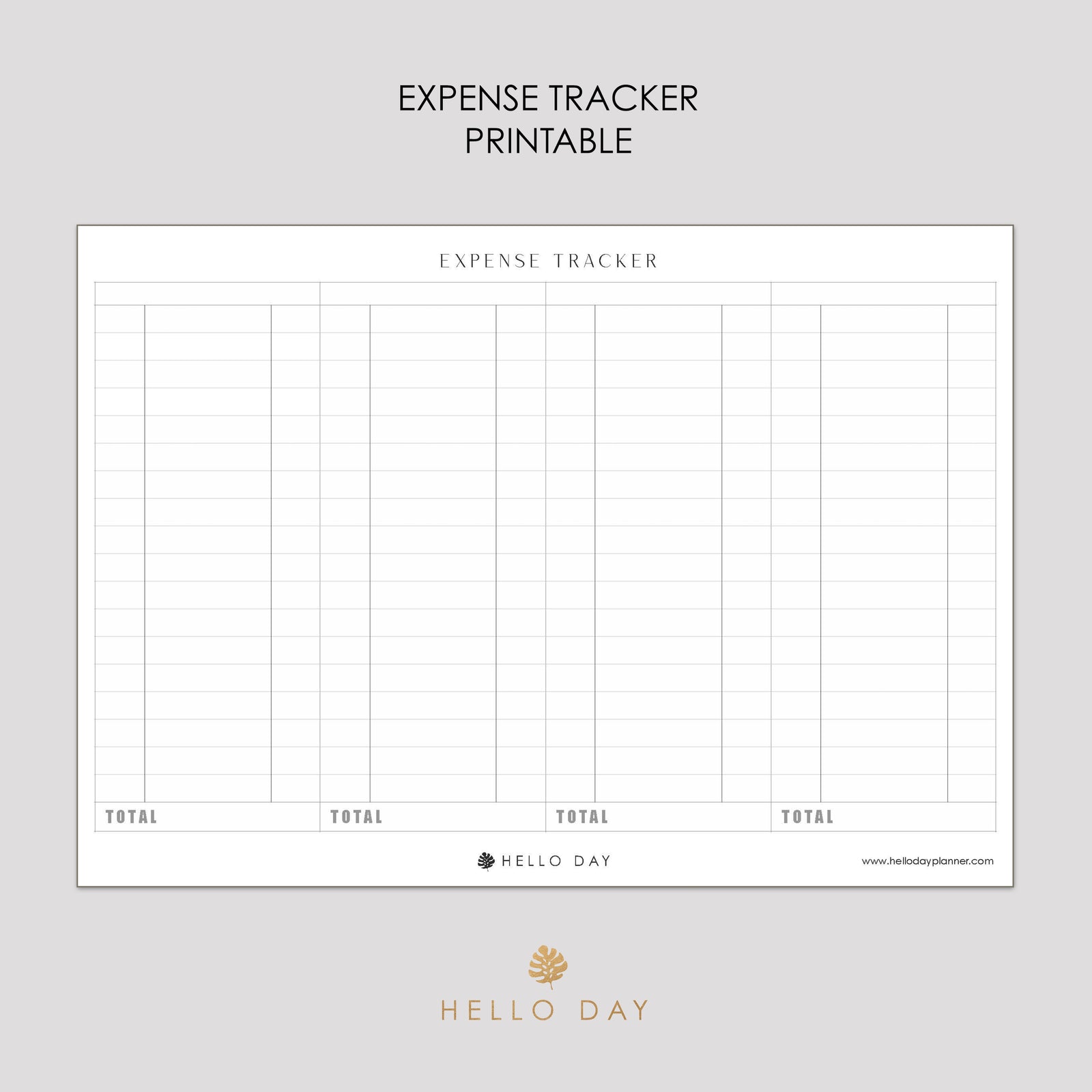 Expense Tracker Printable - Hello Day