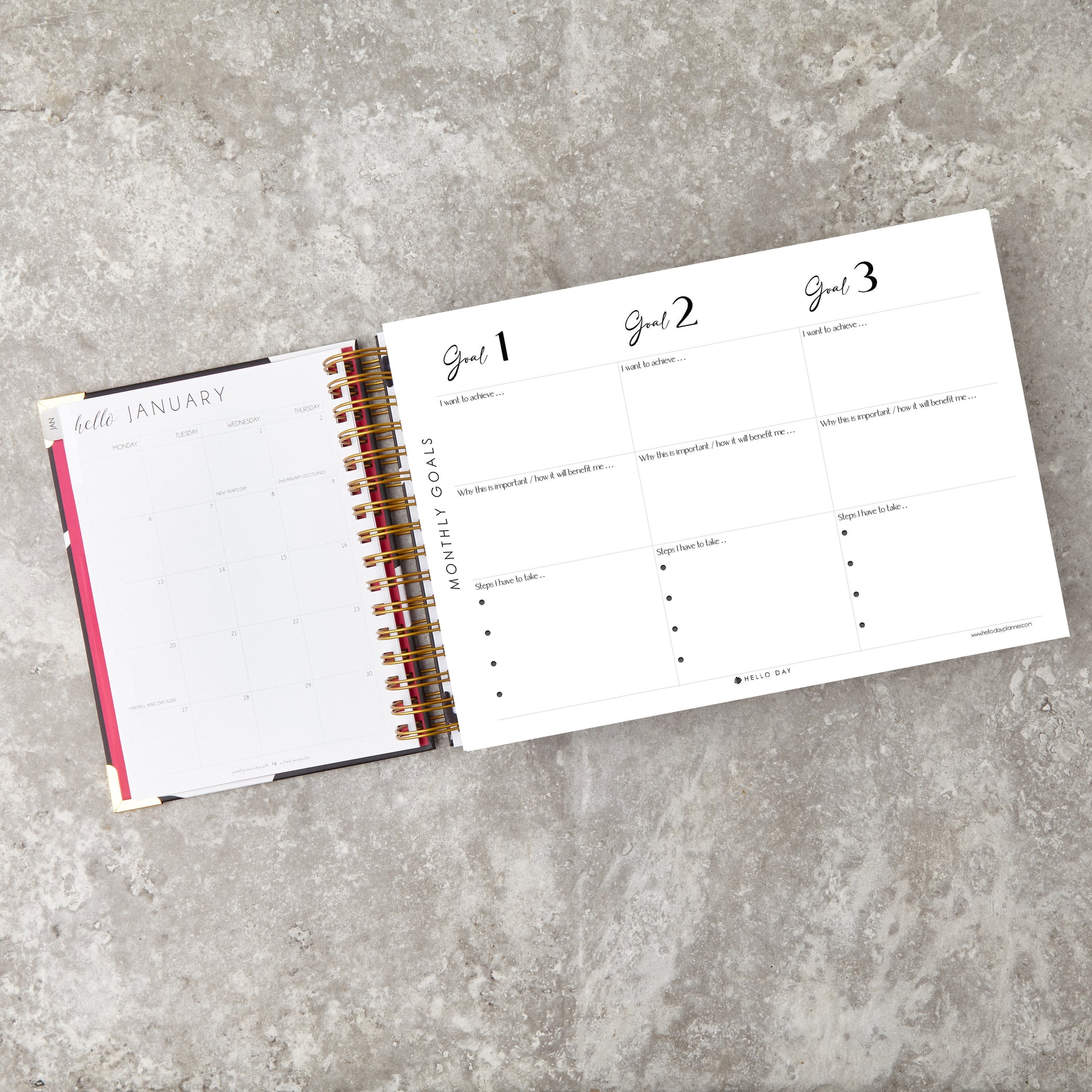 Monthly Goals Printable - Hello Day
