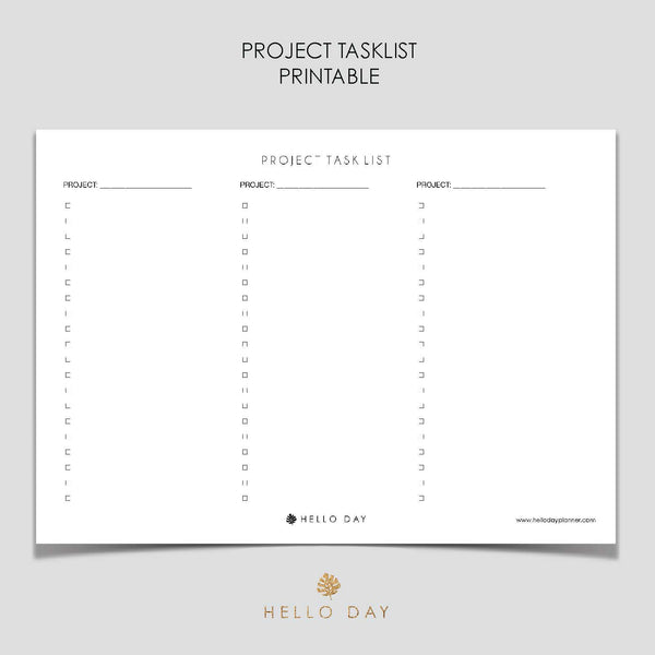 Project List Printable - Hello Day